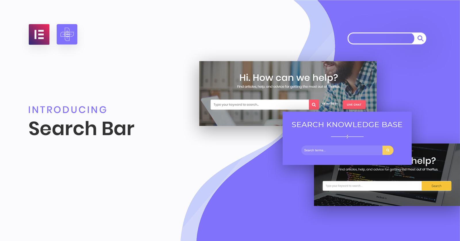 Free Search Bar Box Widget for Elementor
