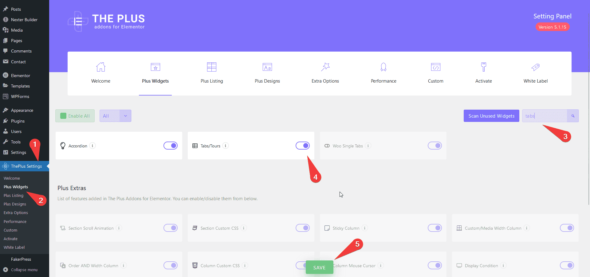 Tabstours Elementor Widget Settings Overview The Plus Addons For Elementor