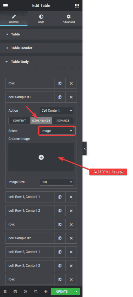 How To Insert Images In Table Cell Content In Elementor The Plus