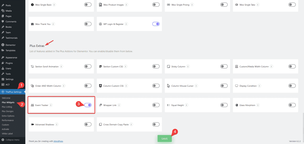 Event Tracker Settings Overview | The Plus Addons for Elementor