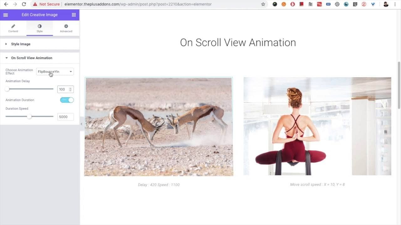 Tutorial Setup On Scroll View Animation Settings For Widgets In The Plus Addons For Elementor 5067