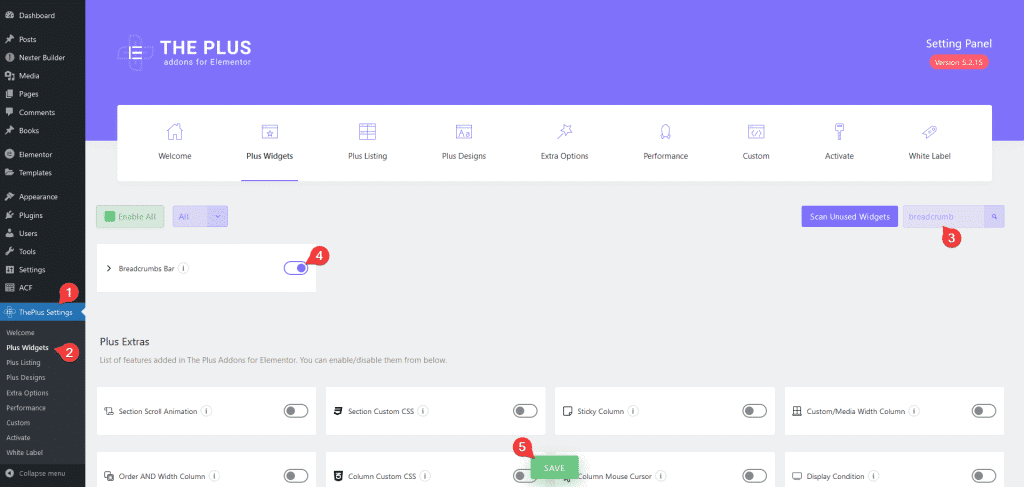 Breadcrumbs Bar Widget Settings Overview | The Plus Addons for Elementor
