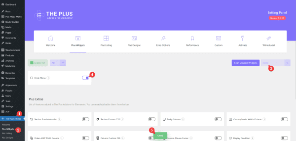 Circle Menu Widget Settings Overview | The Plus Addons for Elementor