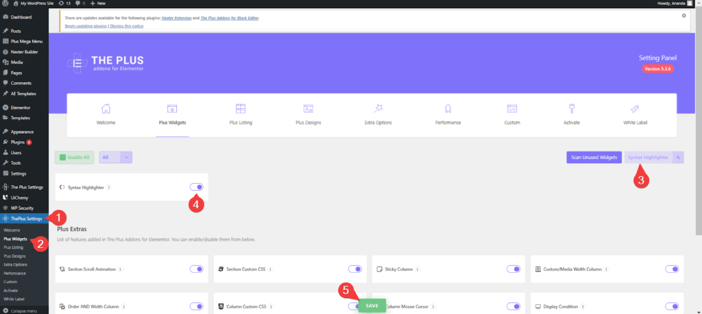 Syntax Highlighter: Settings Overview | The Plus Addons for Elementor