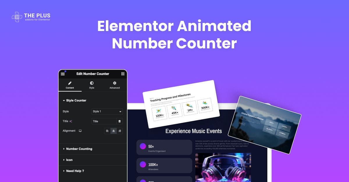 Number Counter for Elementor | The Plus Addons for Elementor