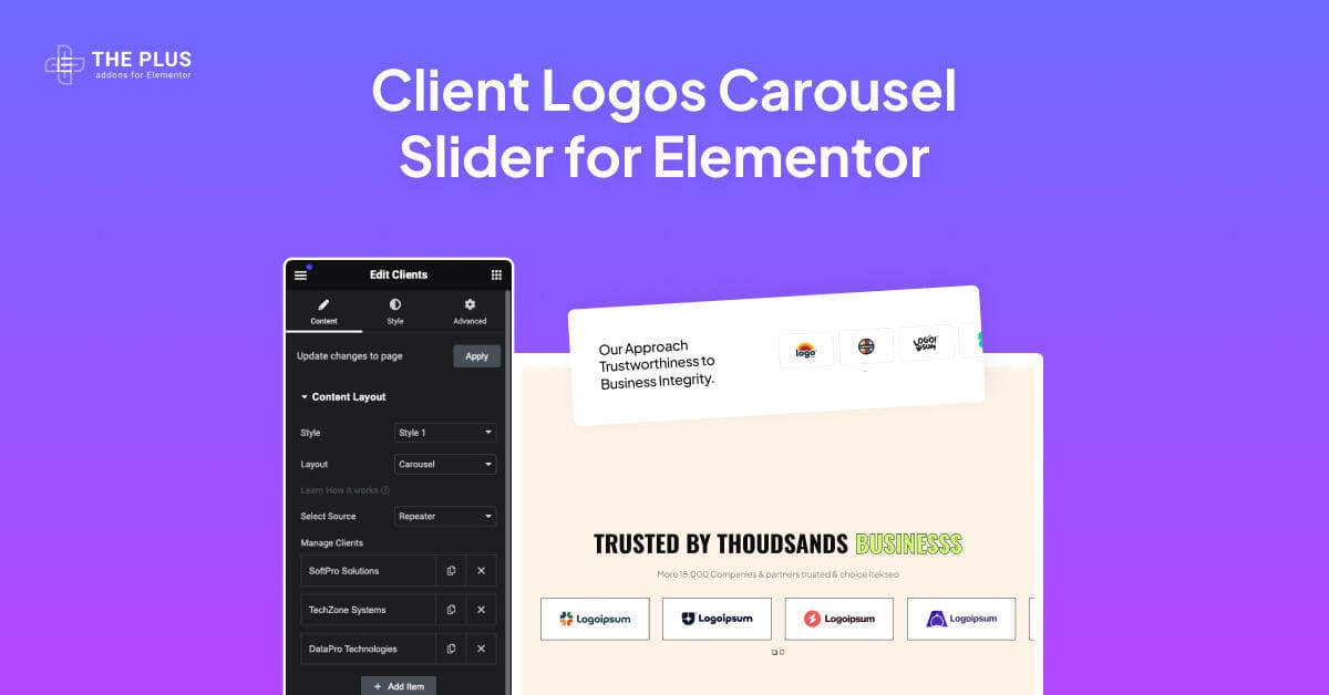 Client Logos Carousel for Elementor | The Plus Addons for Elementor