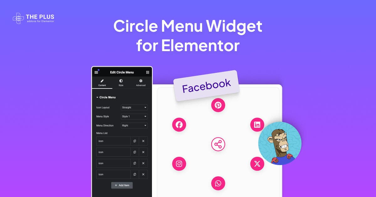 Circle Menu for Elementor | The Plus Addons for Elementor