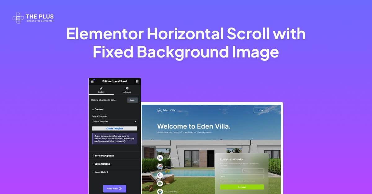Horizontal Scroll with Fixed Background Image in Elementor | The Plus ...