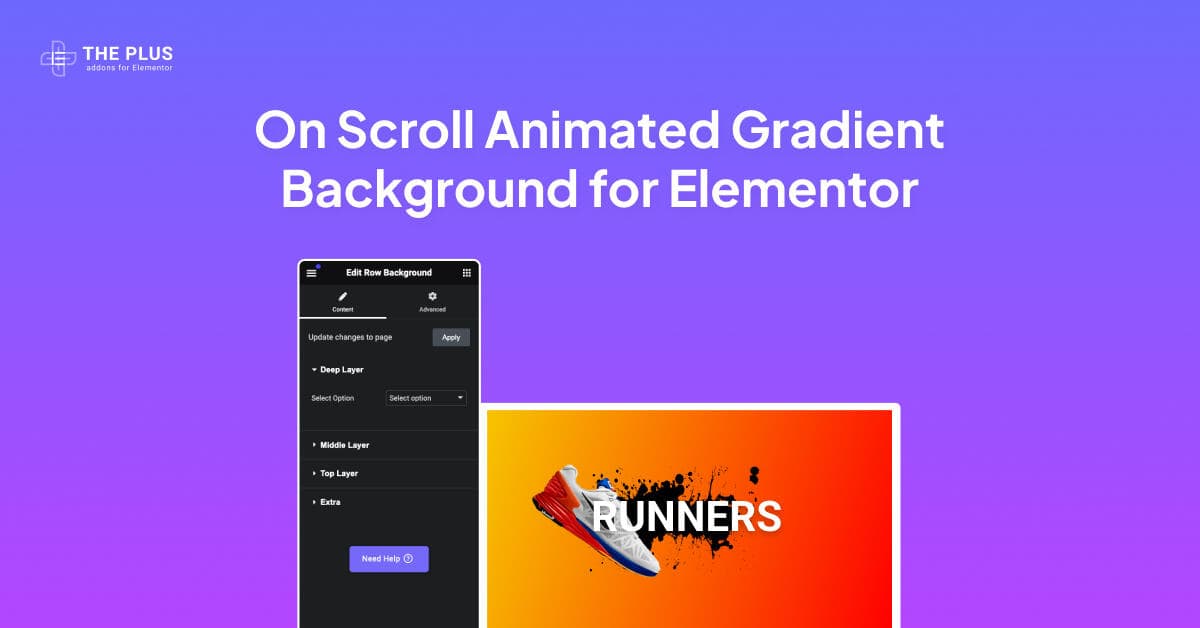 On Scroll Animated Gradient Background for Elementor | The Plus Addons for Elementor