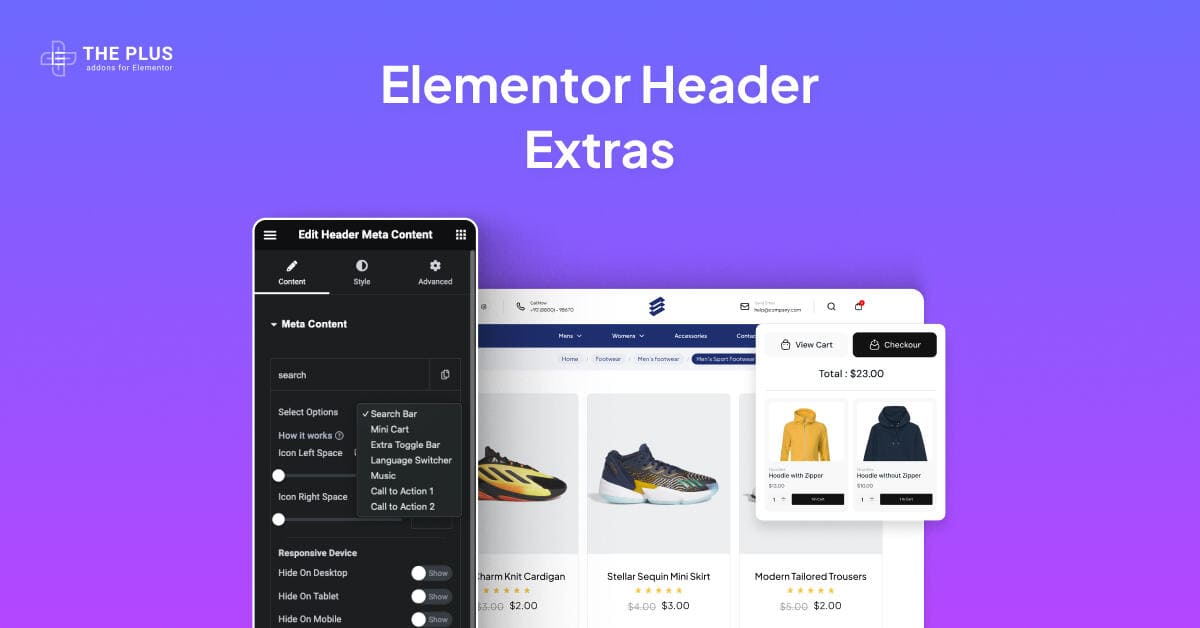 Elementor Header Extras [Completely Customizable]